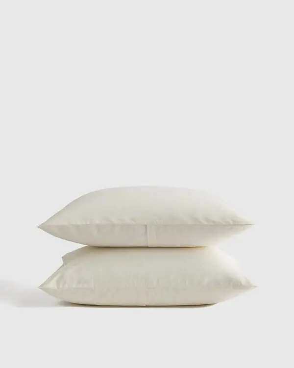 Quince Organic Brushed Cotton Sham Set - Ivory