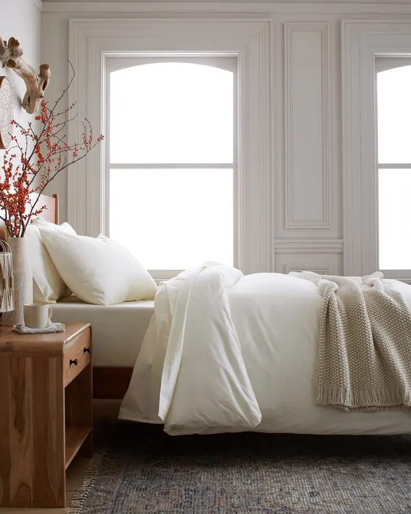 Quince Organic Brushed Cotton Sham Set - Ivory
