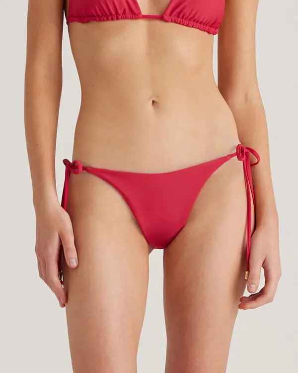 Quince Italian Adjustable Side-tie Bikini Bottom - Berry