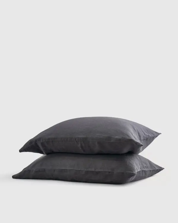 Quince European Linen Pillowcase Set - Charcoal