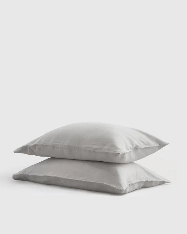 Quince European Linen Pillowcase Set - Light Grey