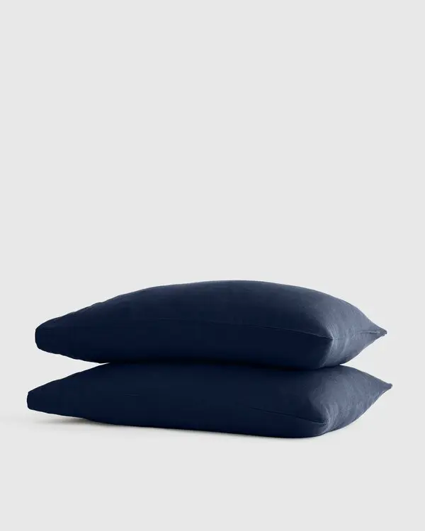 Quince European Linen Pillowcase Set - Navy