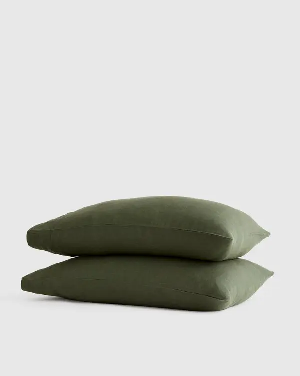 Quince European Linen Pillowcase Set - Pine