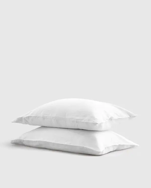 Quince European Linen Pillowcase Set - White