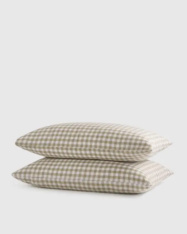 Quince European Linen Pillowcase Set - Willowleaf Gingham