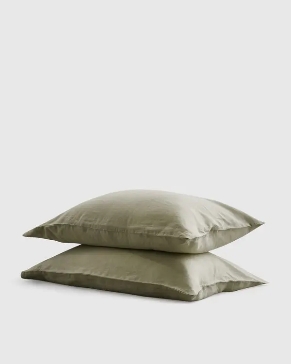 Quince European Linen Pillowcase Set - Willowleaf