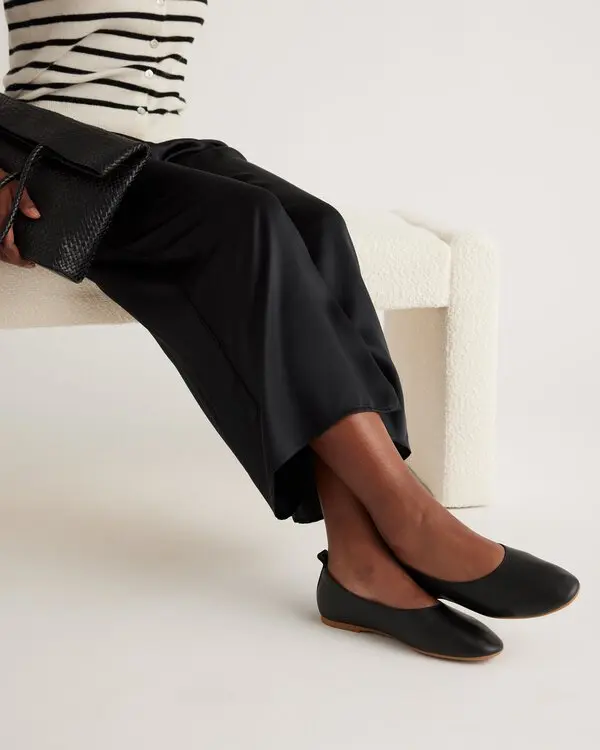 Quince Italian Leather Glove Ballet Flat - Black