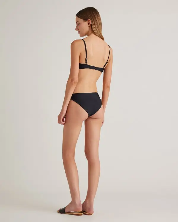 Quince Italian Low-rise Bikini Bottom - Black