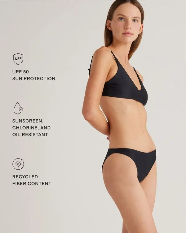 Quince Italian Low-rise Bikini Bottom - Black