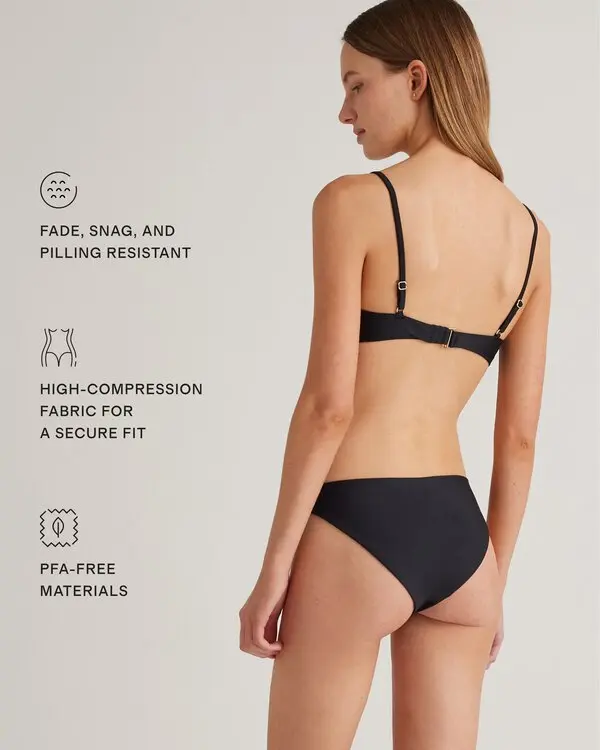 Quince Italian Low-rise Bikini Bottom - Black