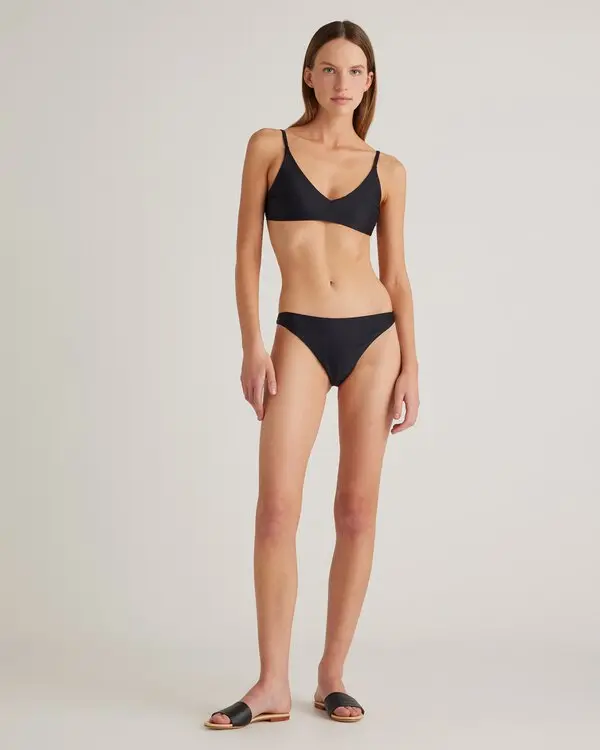 Quince Italian Low-rise Bikini Bottom - Black
