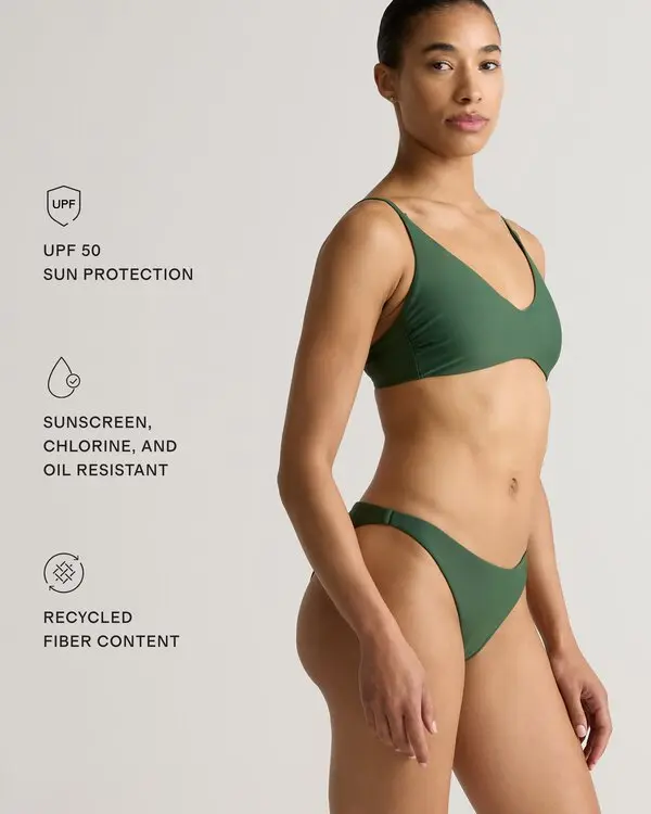 Quince Italian Low-rise Bikini Bottom - Palm