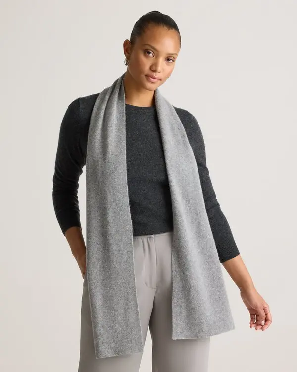 Quince Mongolian Cashmere Scarf - Heather Grey