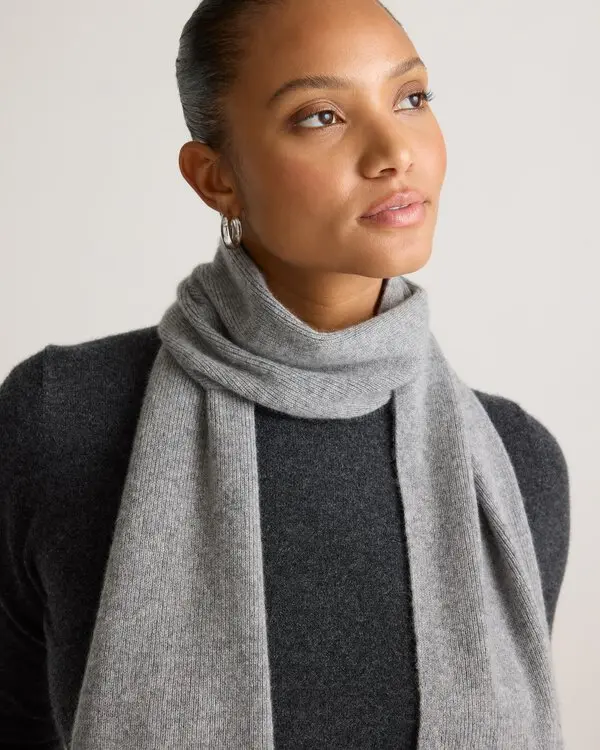 Quince Mongolian Cashmere Scarf - Heather Grey