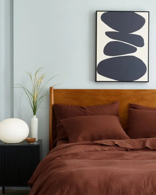 Quince European Linen Duvet Cover Set - Bordeaux