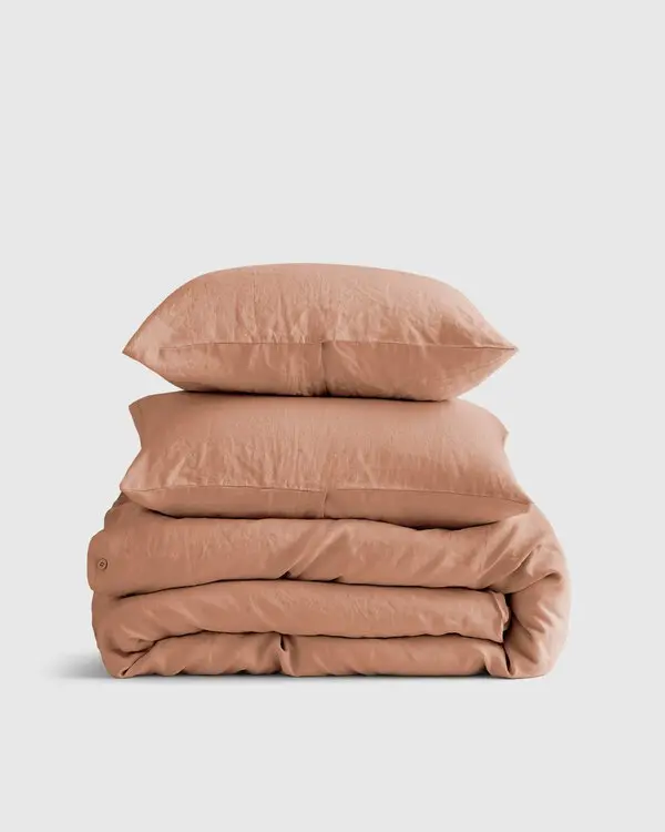 Quince European Linen Duvet Cover Set - Desert Sunset