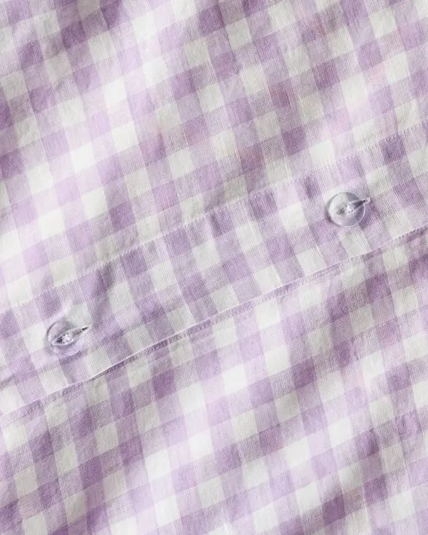 Quince European Linen Duvet Cover Set - Lavender Gingham
