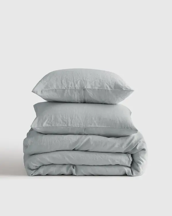 Quince European Linen Duvet Cover Set - Mist