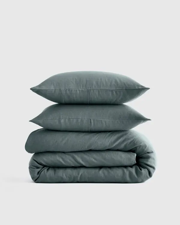 Quince European Linen Duvet Cover Set - Ocean