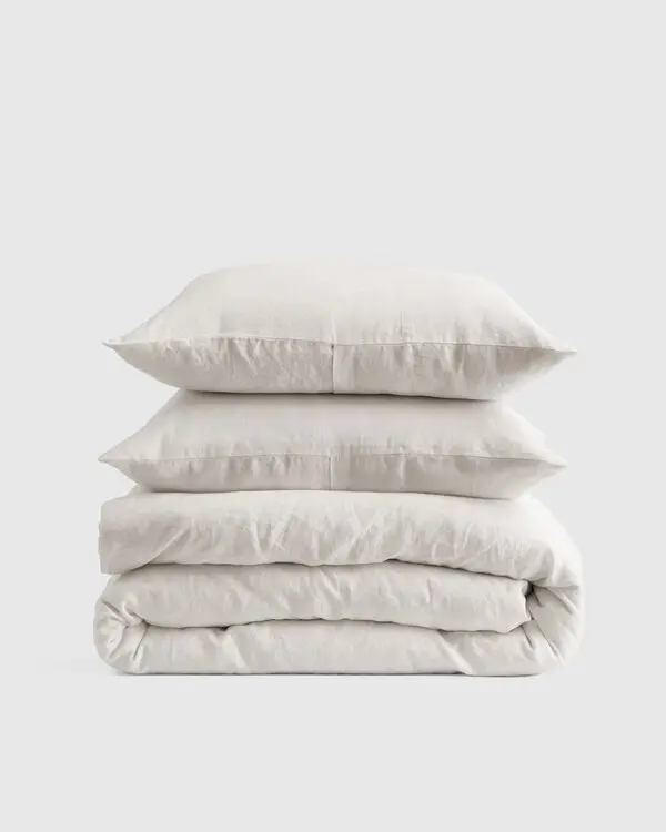 Quince European Linen Duvet Cover Set - Sand
