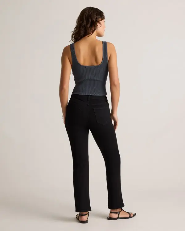Quince Bella Stretch Kick Flare Jeans - Black