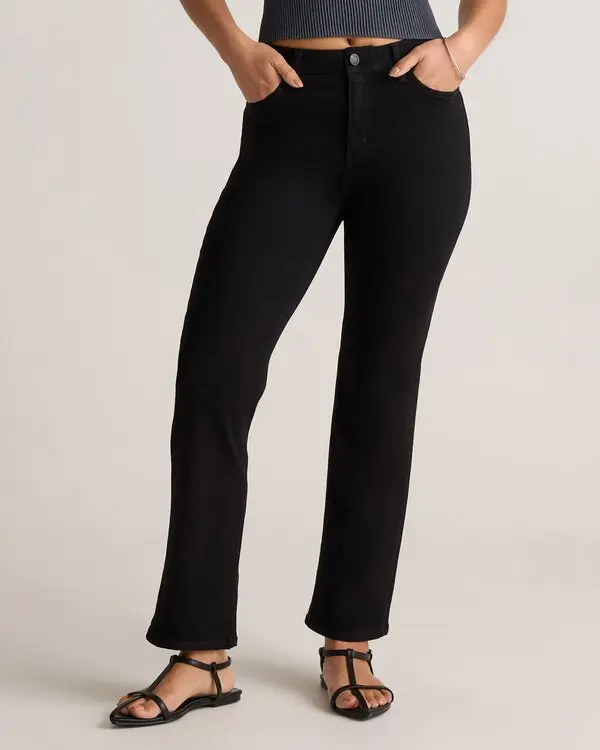 Quince Bella Stretch Kick Flare Jeans - Black