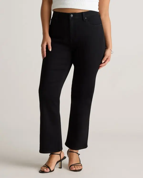Quince Bella Stretch Kick Flare Jeans - Black