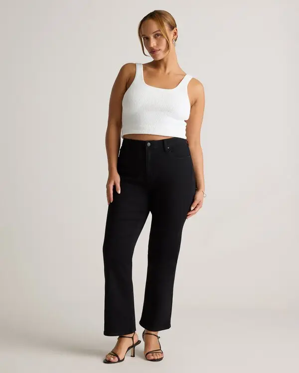 Quince Bella Stretch Kick Flare Jeans - Black