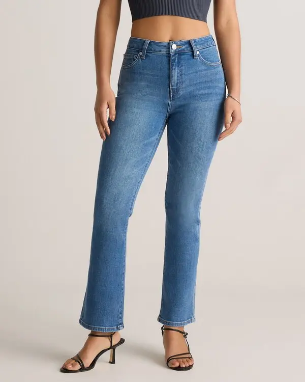 Quince Bella Stretch Kick Flare Jeans - Medium Wash