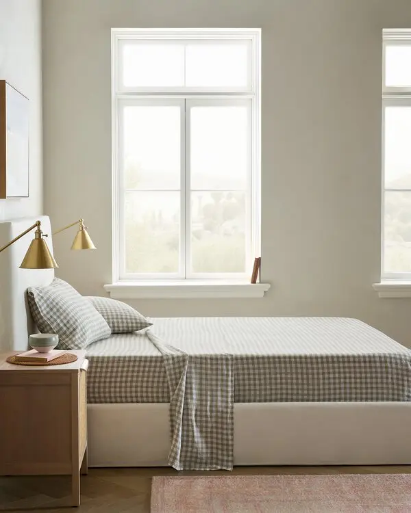 Quince European Linen Gingham Pillowcase Set - Willowleaf