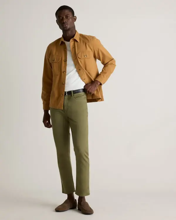 Quince Double-brushed Stretch Overshirt - Camel