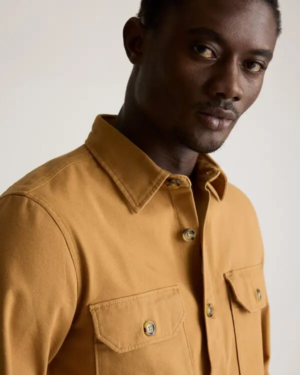 Quince Double-brushed Stretch Overshirt - Camel