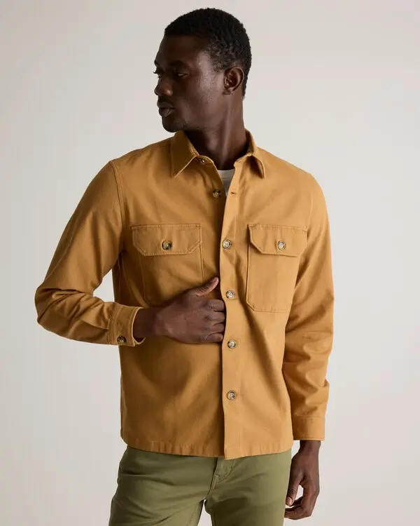 Quince Double-brushed Stretch Overshirt - Camel