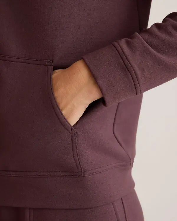 Quince Fleece Zip Up Hoodie Jacket - Dried Fig