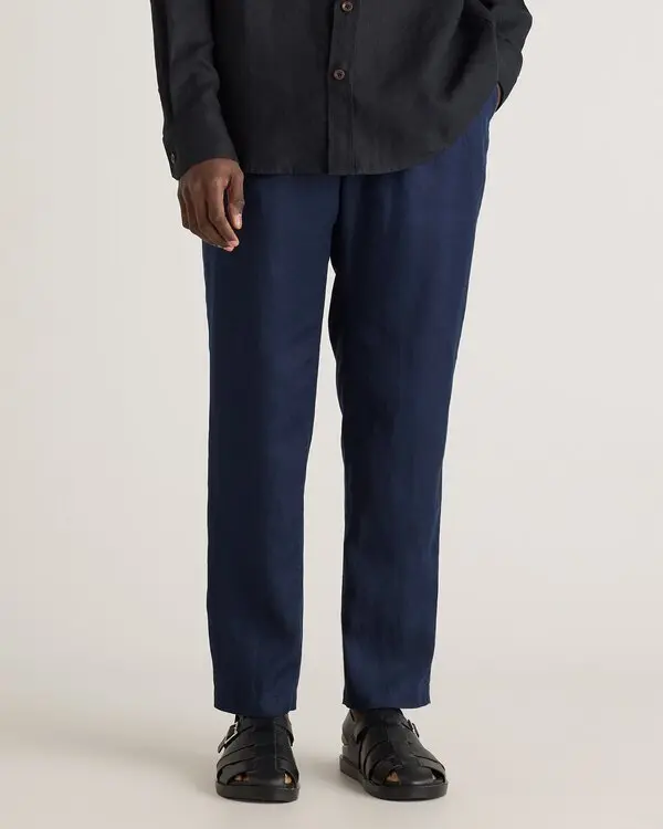 Quince European Linen Drawstring Beach Pants - Deep Navy