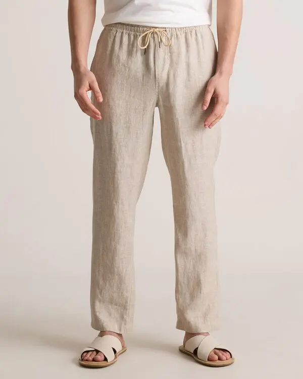 Quince European Linen Drawstring Beach Pants - Flax