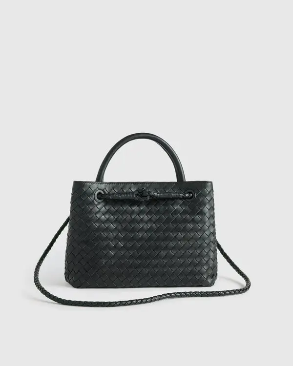 Quince Italian Leather Handwoven Mini Satchel