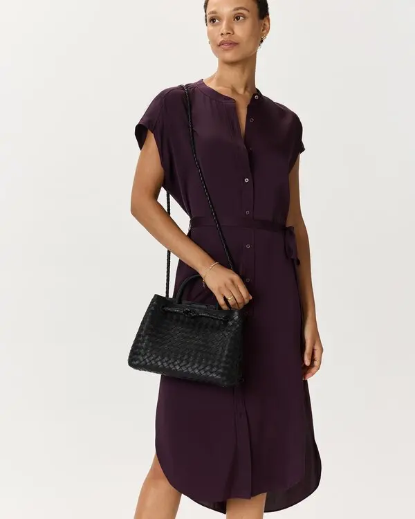 Quince Italian Leather Handwoven Mini Satchel