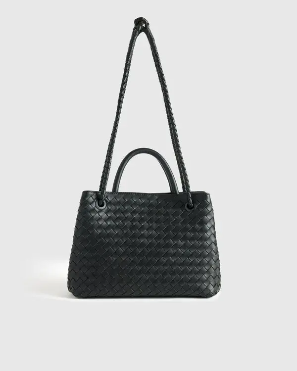 Quince Italian Leather Handwoven Mini Satchel