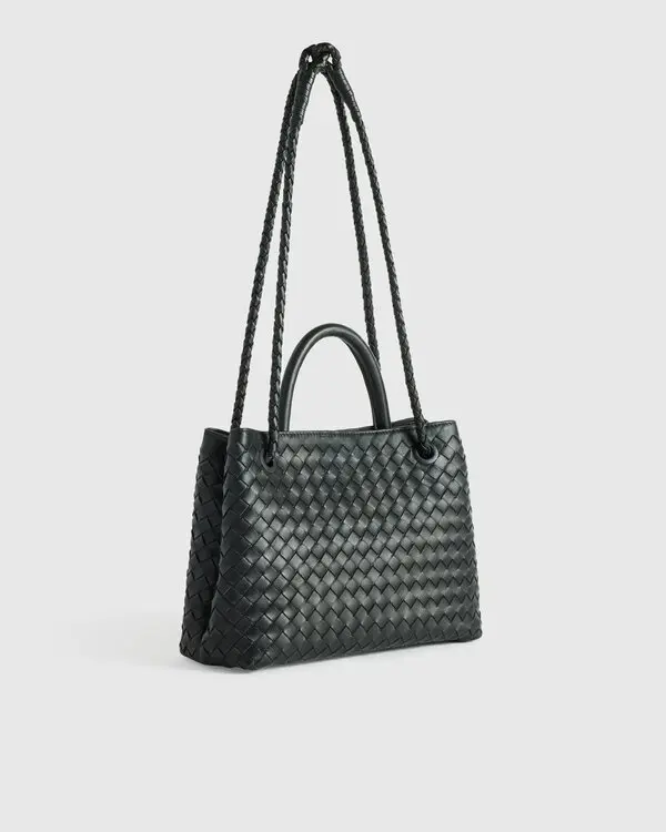 Quince Italian Leather Handwoven Mini Satchel