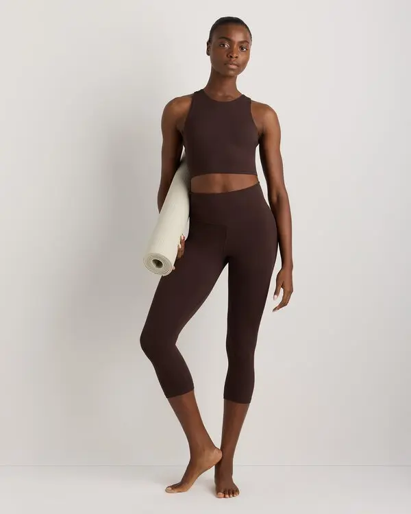 Quince Ultra-form High-neck Cropped Tank Top - Espresso