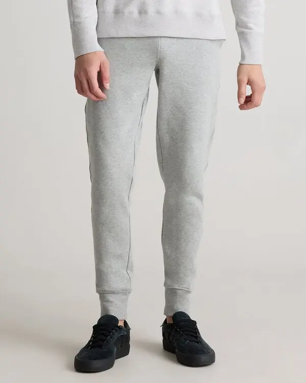 Quince Organic Heavyweight Fleece Joggers - Heather Grey