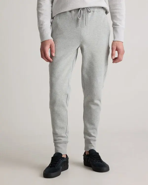 Quince Organic Heavyweight Fleece Joggers - Heather Grey