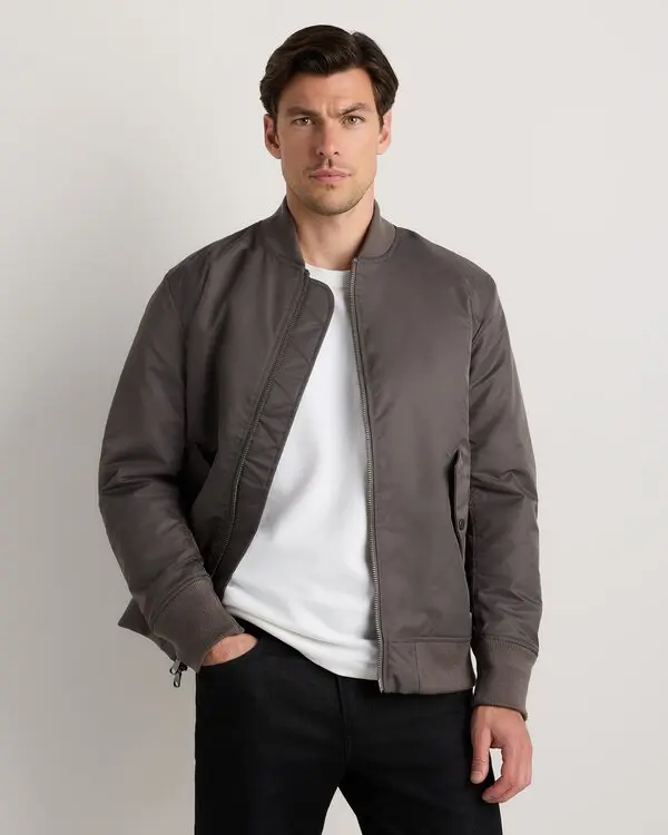 Quince Flight Nylon Bomber Jacket - Overcast Grey