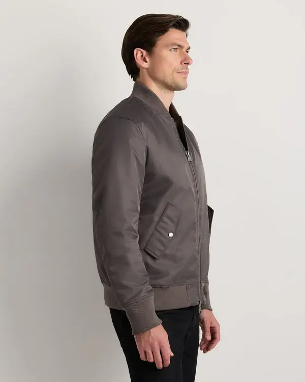 Quince Flight Nylon Bomber Jacket - Overcast Grey