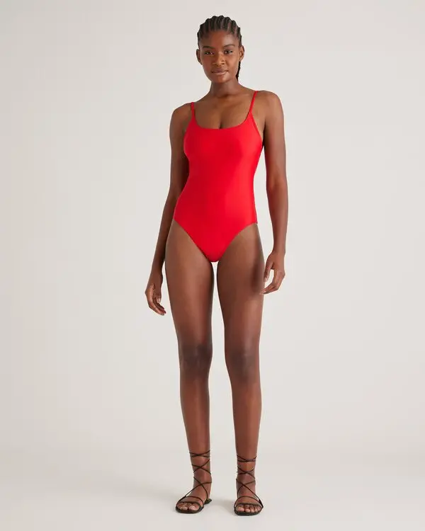 Quince Italian Cami One-piece Swimsuit - Cherry