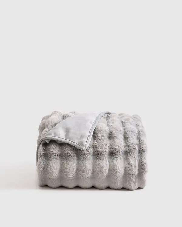 Quince Ruched Faux Fur Throw