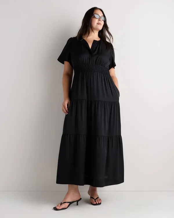 Quince Washable Silk Maxi Dress - Black