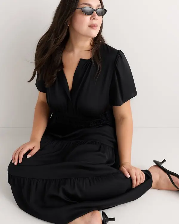 Quince Washable Silk Maxi Dress - Black