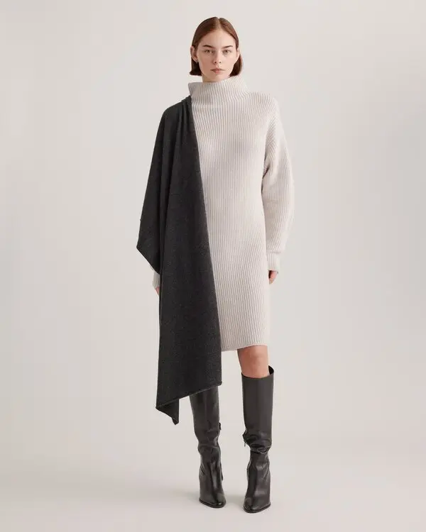 Quince Mongolian Cashmere Wrap - Heather Charcoal